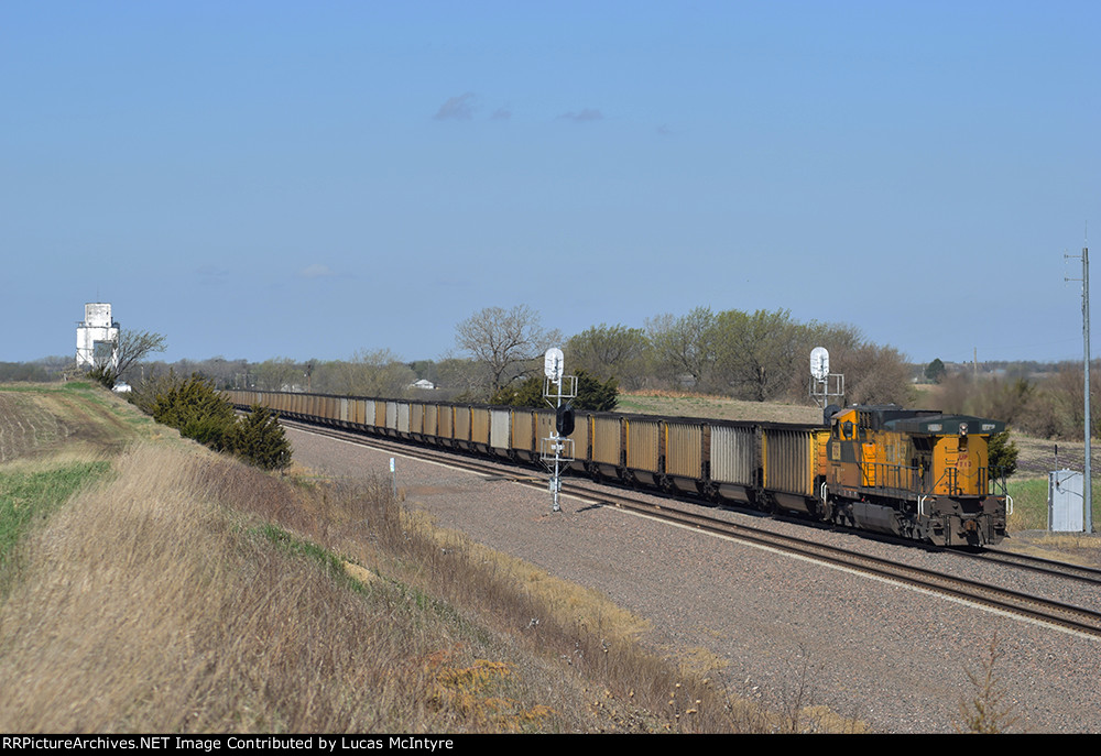 UP 6713 DPU on westbound UP empty coal train